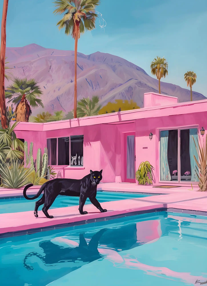 Black Panther By Swimming Pool – ArtsmileyDecor